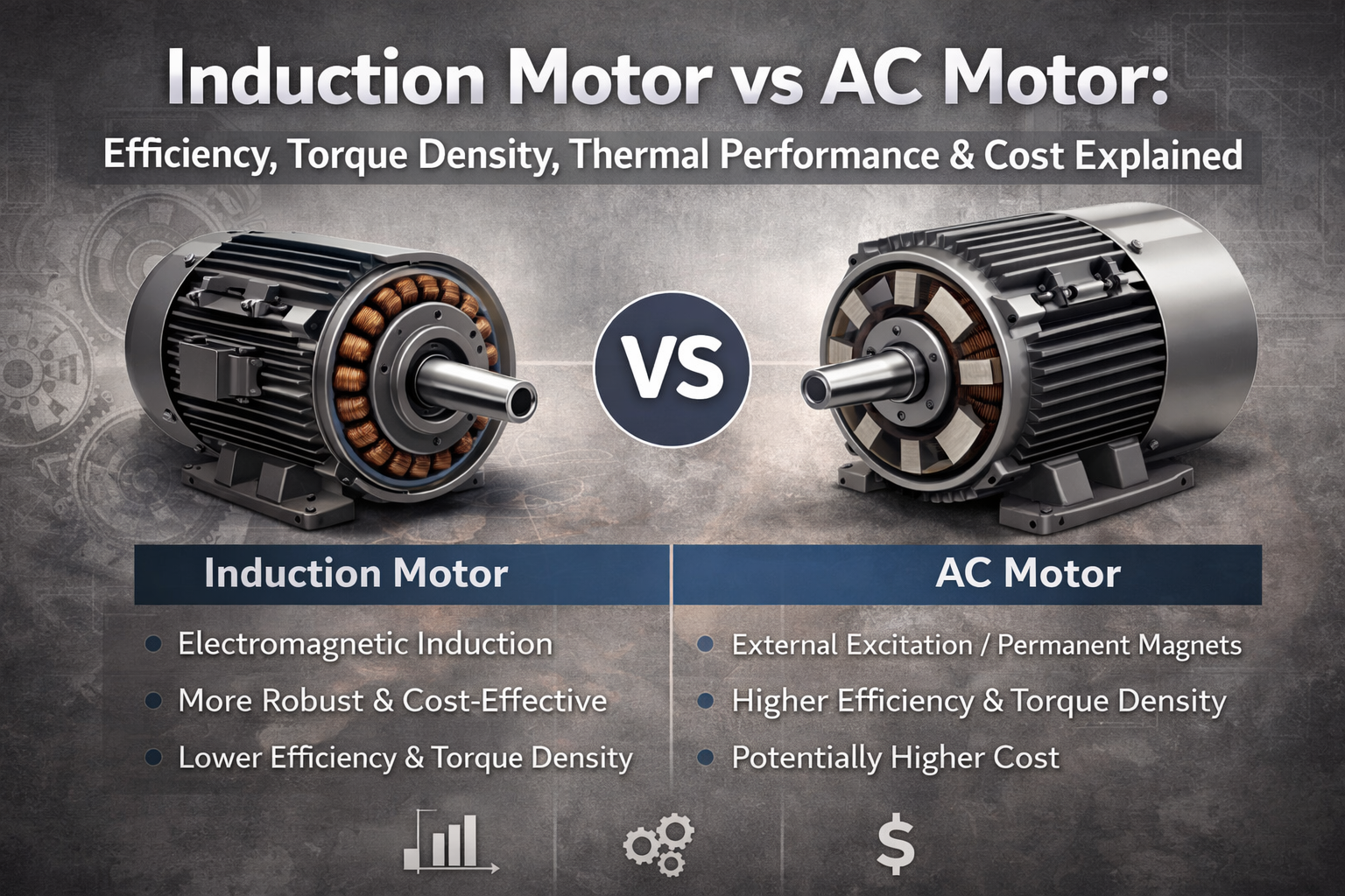 Induction Motor vs AC Motor: Efficiency, Torque Density, Thermal ...